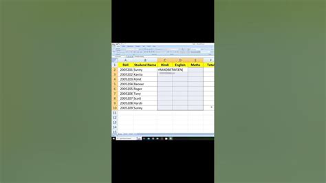 How To Use Randbetween In Excel Shorcutnumber Excelshorcut