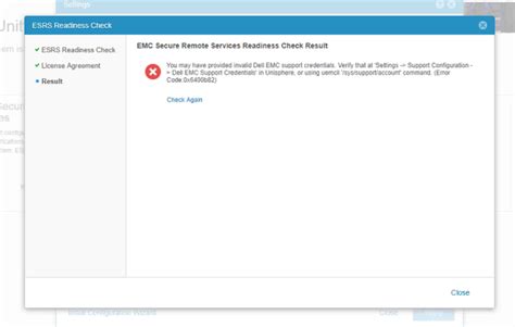 Dell Emc Unity Esrs Readiness Check Fails You May Have Provided