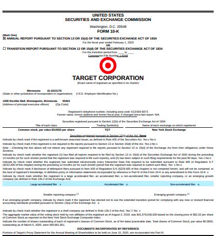 Financial Analysis Stock Analysis Project Target Inc Chegg