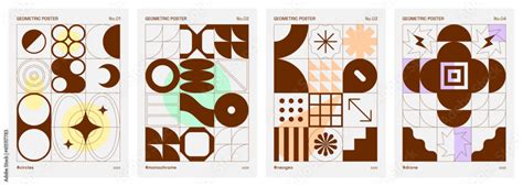 Trendy Minimalist Modern Abstract Geometric And Vintage Poster Set With Basic And Geometric