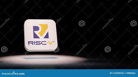 Risc V Or Risc 5 App Icon Spotlighted On Black Background Editorial