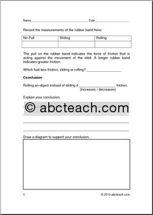 Unit Physics Friction Upper Elem Middle Abcteach