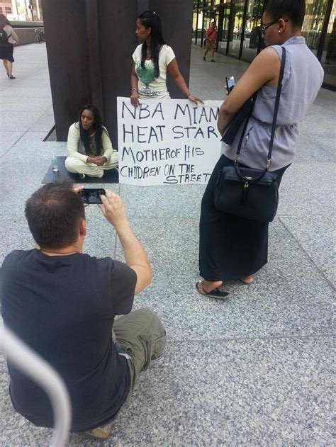 Dwyane Wades Ex Wife Rants Holds Sign In Downtown Chicago