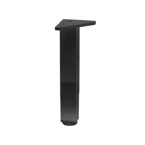 Pied CarrÉ Aluminium 40x40 L300 Mat Noir Incl Pletine Plastique En Noir