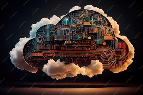 Premium Photo Cloud Computing A Futuristic Image Of Circuit Boards Forming A Cloud Like