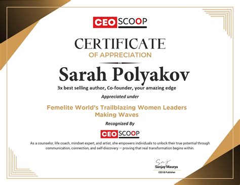 Sarah Polyakov Redefining Leadership And Transformation At Your