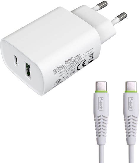 לקנות מטען קיר 20w עם כניסות Usb Type C Usb A וכבל Usb Type C ל Usb Type C באורך 1 5 מטר מבית