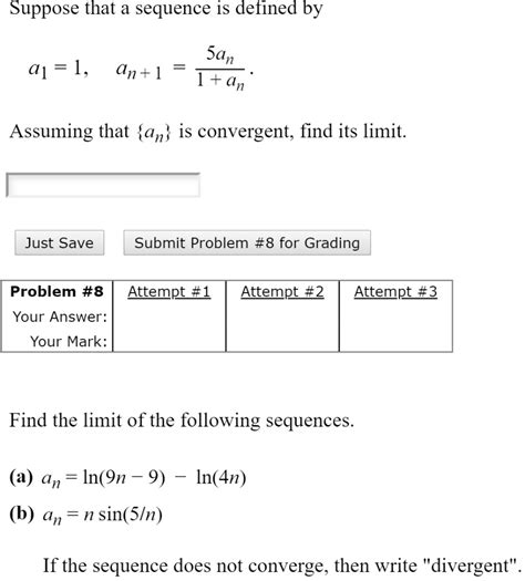 suppose that a sequence is defined by a1 1 an 1 assuming that an