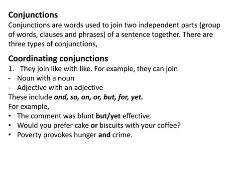 Solution Conjunctions And Difference Between Conjunction And