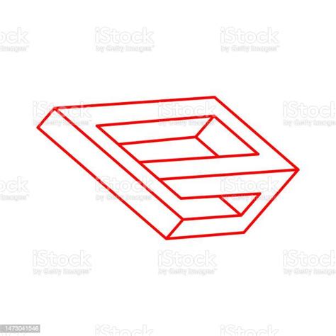 불가능한 모양 신성한 기하학 착시 그림입니다 로고 추상 영원한 기하학적 개체입니다 광학 예술 흰색 배경에 불가능한 기하학 기호입니다 라인 아트 3가지 개체에 대한 스톡 벡터