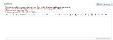 Solved Question 1 0 Points Save Answer Write A Complete Java