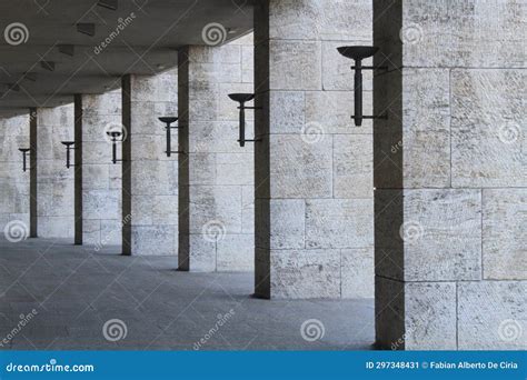 Identical Exterior Columns At The Olympiastadion Editorial Photo