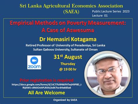 Public Lecture Series 2023 Lecture 01 Sri Lanka Agriculture