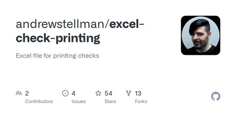 GitHub Andrewstellman Excel Check Printing Excel File For Printing Checks