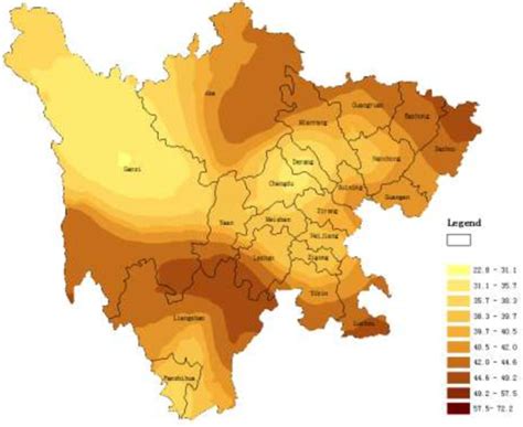 Spatial Distribution Map Of Set Produced By Ordinary Kriging Download Scientific Diagram