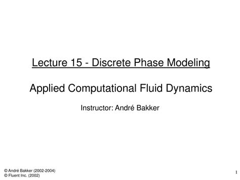 ppt lecture 15 discrete phase modeling applied computational fluid