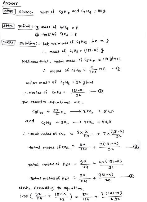 [solved] A Mixture Of Two Hydrocarbons C8h18 Octane And C7h8 Toluene Course Hero