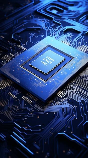 Premium Photo A Microchip On A Circuit Board Generative Ai