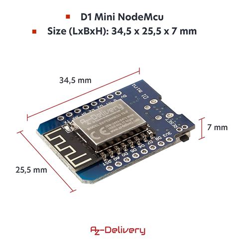 Azdelivery 3 X D1 Mini Nodemcu Wifi Board Esp8266 12f Ch340g Wlan