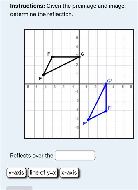 instructions given the preimage and image determine the reflection