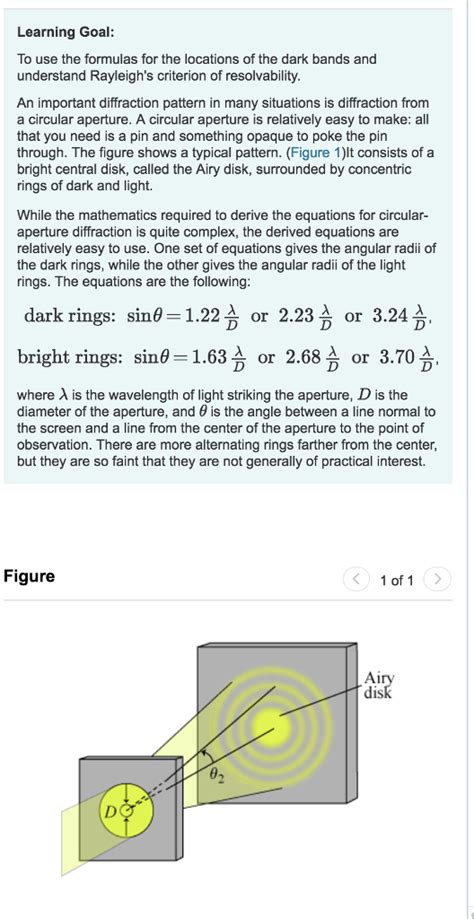 Solved Part D What Is The Angular Radius Of The First Chegg Com