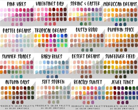 16 Procreate Colour Palettes 480 Colors Procreate Bundle Procreate Tools Jewel Tones