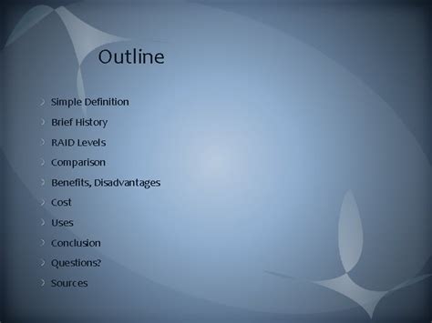 RAID TECHNOLOGY By Kevin Arnold Outline Simple Definition