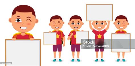 학교 소년 프리젠 테이션 벡터 문자 세트 학생 3d 남성 캐릭터는 웃는 얼굴을 잡고 캐릭터 디자인을 제시하는 학교로 돌아 가기 위해 화이트 보드 요소를 보여줍니다 3차원