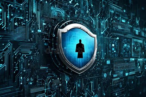 Locking Down Data Security Abstract Tech Punk Cyberpunk Futuristic Background Stock