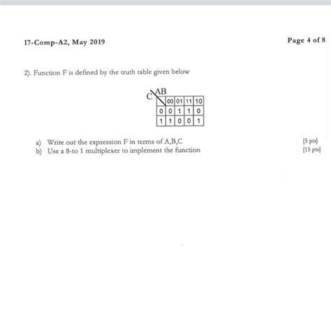 Solved B Use A 8 To 1 Multiplexer To Implement The