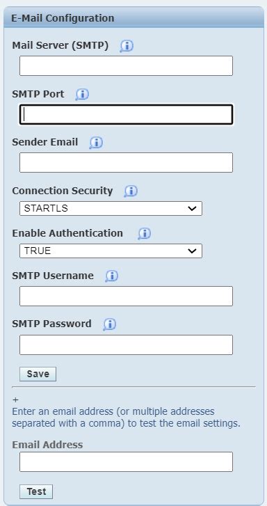 E Mail Configuration