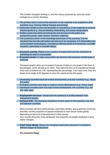 Igcse Edexcel Geography Economic Activity Teaching Resources