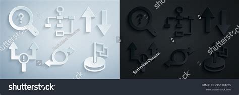 Set Arrow Flag Hierarchy Organogram Chart Stock Vector Royalty Free Shutterstock