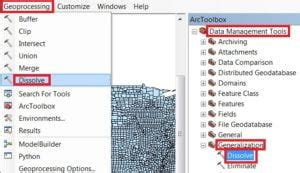 ArcGIS Dissolve Geoprocessing Tool GISRSStudy
