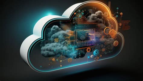 Cloud Computing Concept Generative Ai Stock Illustration