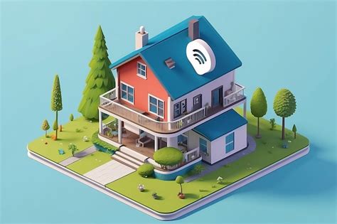 Isometric Home Wifi Router Network Premium Ai Generated Image