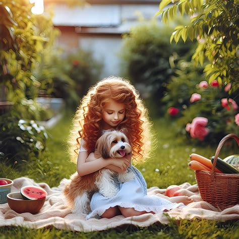 Ai产生的 小姑娘 野餐 Pixabay上的免费图片