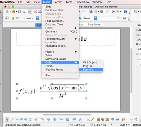 Insert Math Formulas In Openoffice Documents