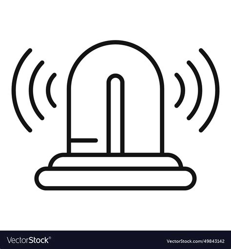 Flasher Sensor Road Icon Outline Alert Royalty Free Vector