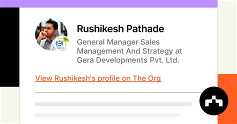 Rushikesh Pathade General Manager Sales Management And Strategy At Gera Developments Pvt Ltd