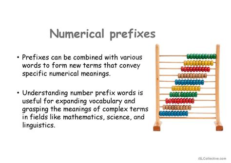 Numerical Prefixes General Vocabular… English Esl Powerpoints