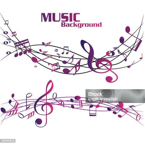 선 파 배경 음악 노트를 추상화 합니다 블랙 G 음자리표와 음악 메모 고립 벡터 일러스트 레이 션 0명에 대한 스톡 벡터 아트 및 기타 이미지 Istock