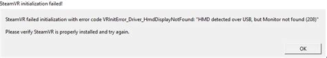 help error 208 htc vive steam vr r virtualreality