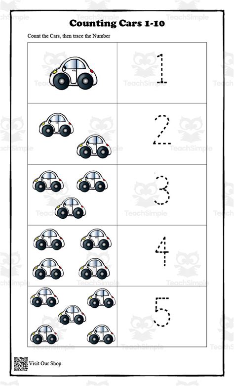 counting cars 1 10 printable by teach simple worksheets library