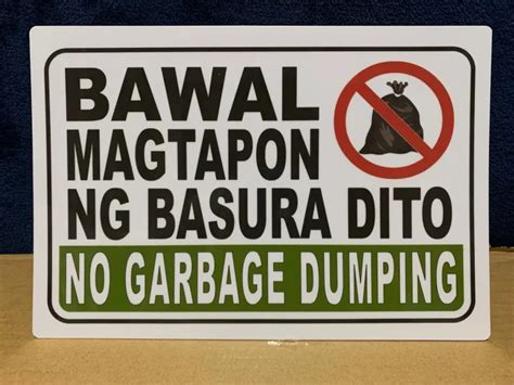 Bawal Magtapon Ng Basura Dito No Garbage Dumping Pvc Wall Signage 7