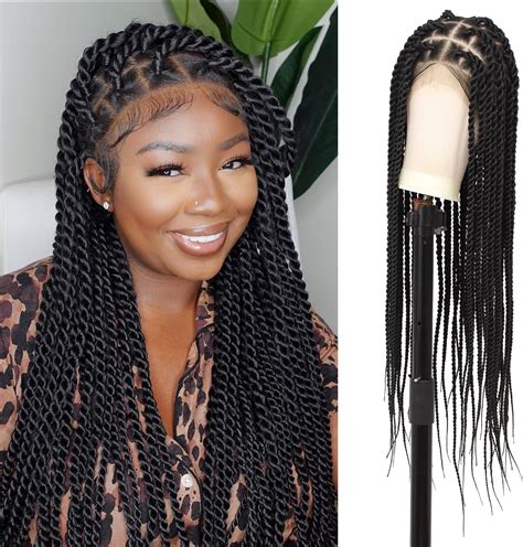 Youthfee 36 360° Hd Full Lace Braided Wigs Knotless Twist