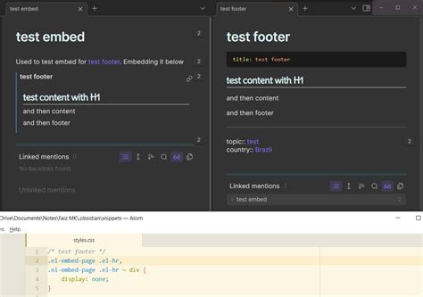 remove footer everything after from note preview embedded note