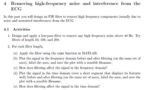 Removing High Frequency Noise And Interference From