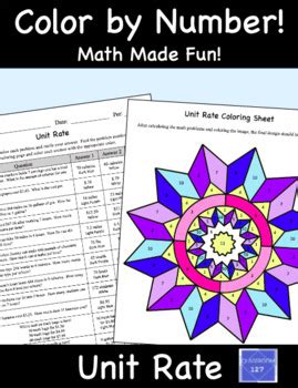 Color By Number Unit Rate By Classroom 127 Teachers Pay Teachers