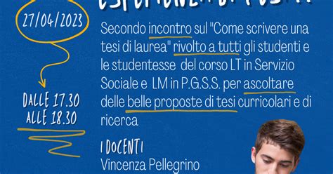 27 Aprile Secondo Incontro Sul Come Scrivere Una Tesi Di Laurea